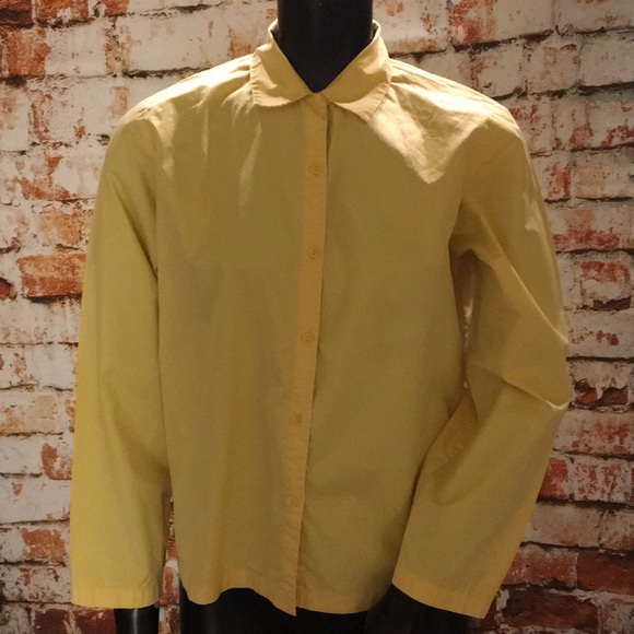 Eileen Fisher | Tops | Eileen Fisher Yellow Button Up Top | Poshmark